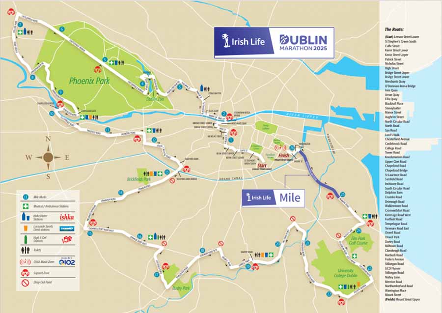 Road closures for Dublin city marathon